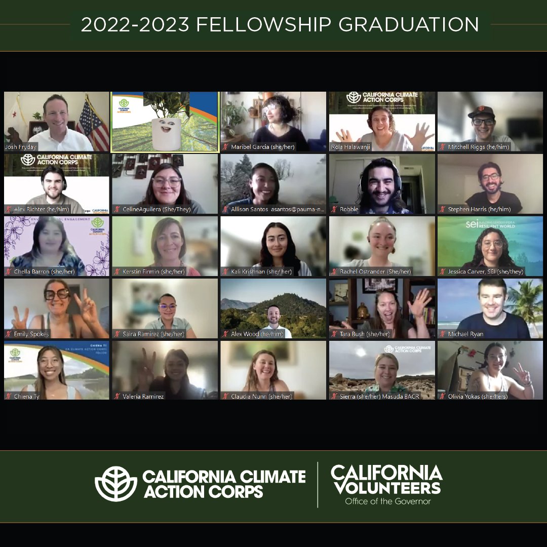 California Volunteers on Twitter: "Special congrats to our #CAClimateActionCorps Fellows for ...