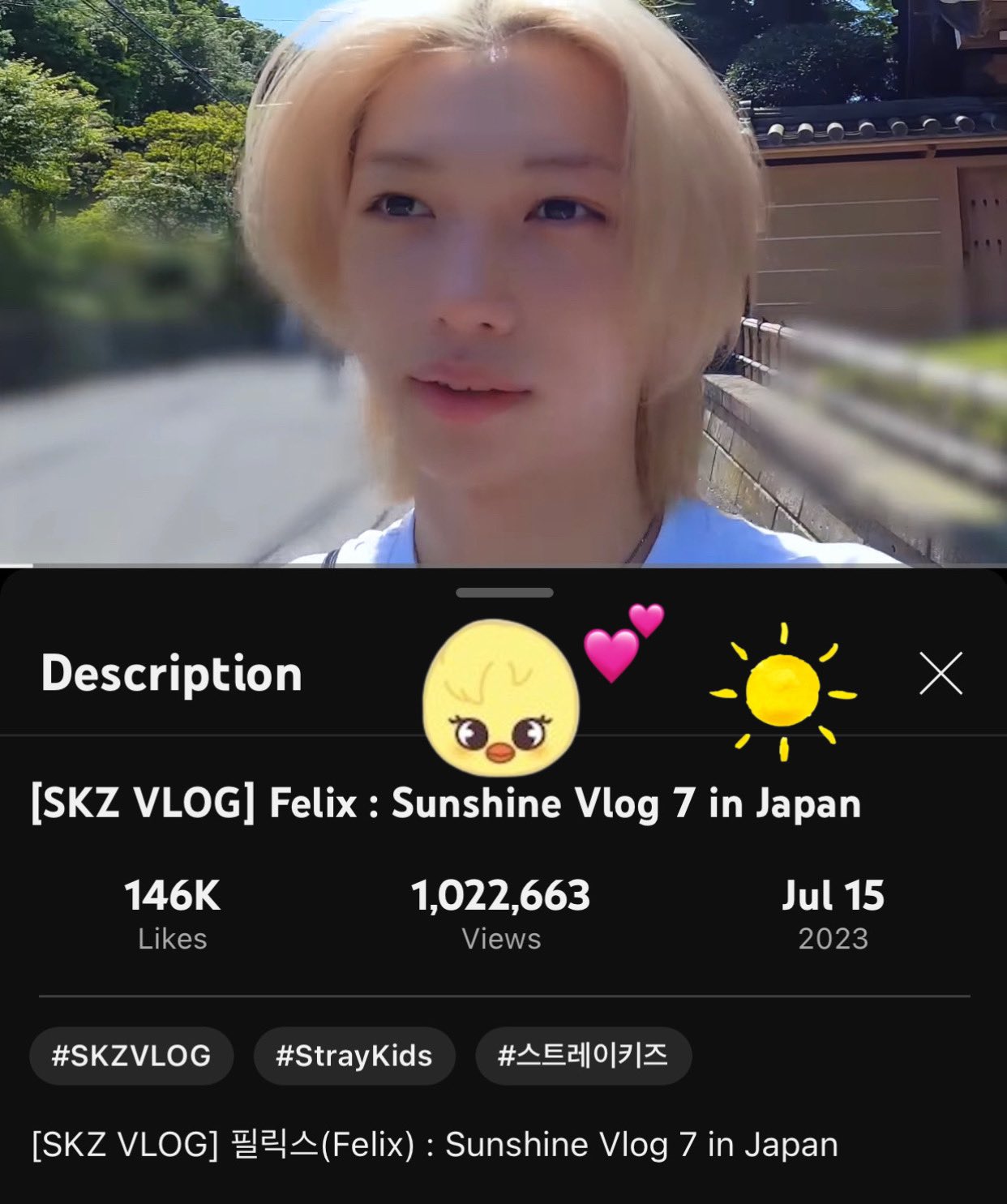 FELIX CHARTS on Twitter: "📊 #FELIX Sunshine Vlog 7 in Tokyo has surpassed 1 MILLION views 🇯🇵 ☀ ...