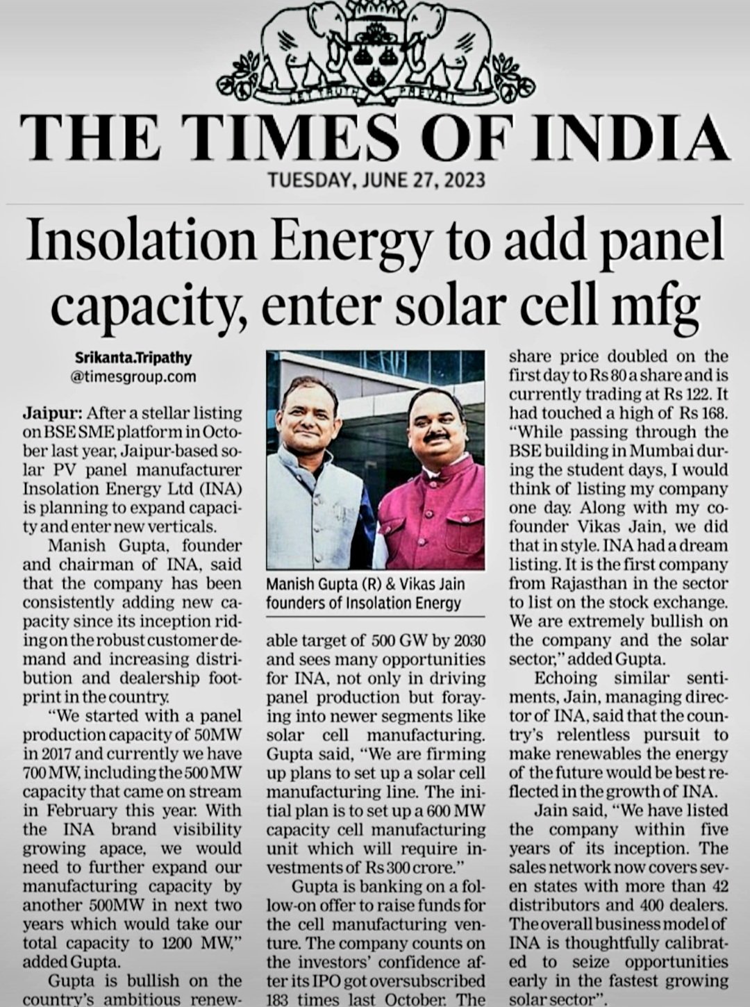 Newspaper Articles About The Solar Energy