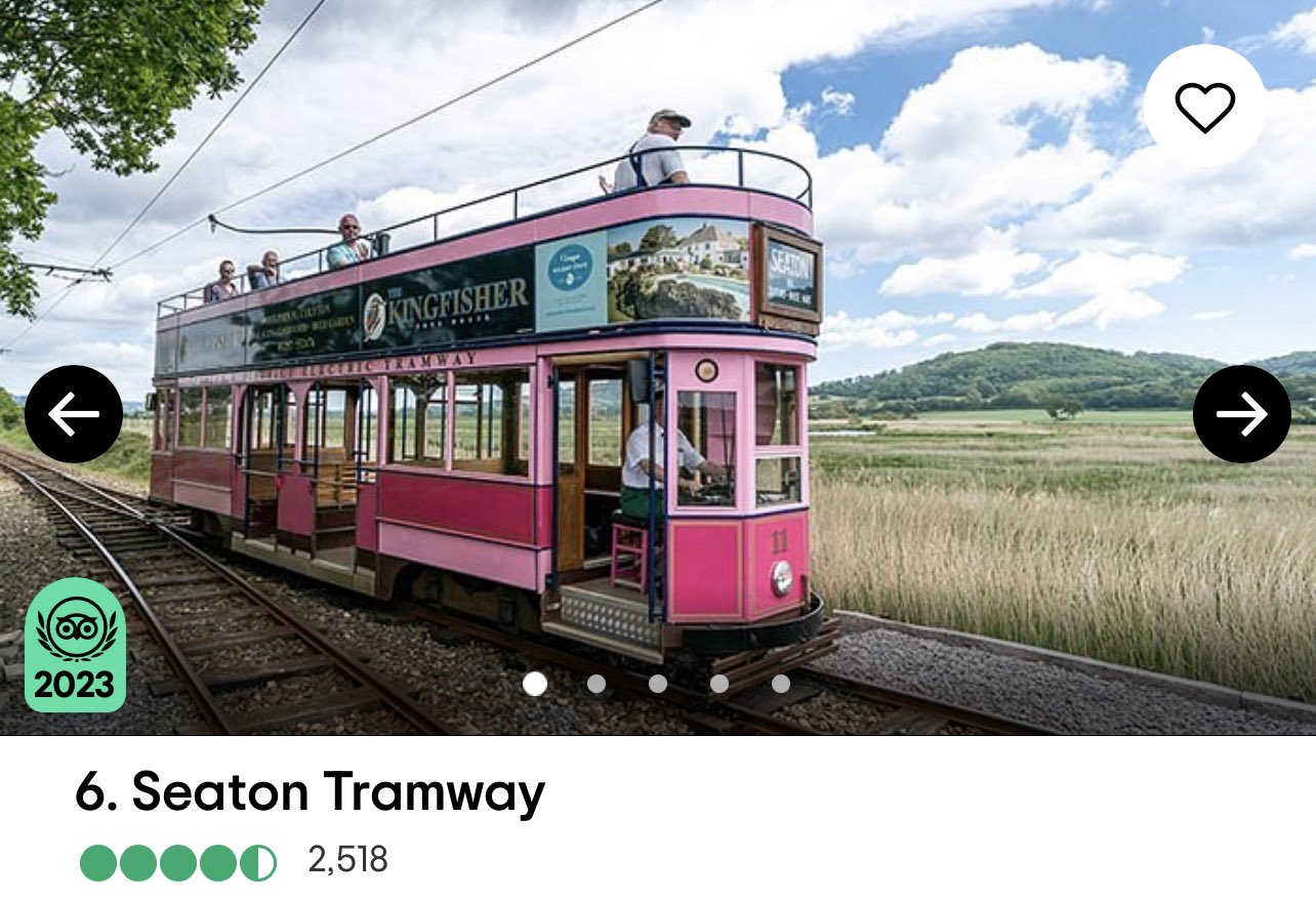 Seaton Tramway on Twitter: "We are thrilled to be number 6 of 2800 ‘Things To Do in Devon’ on ...