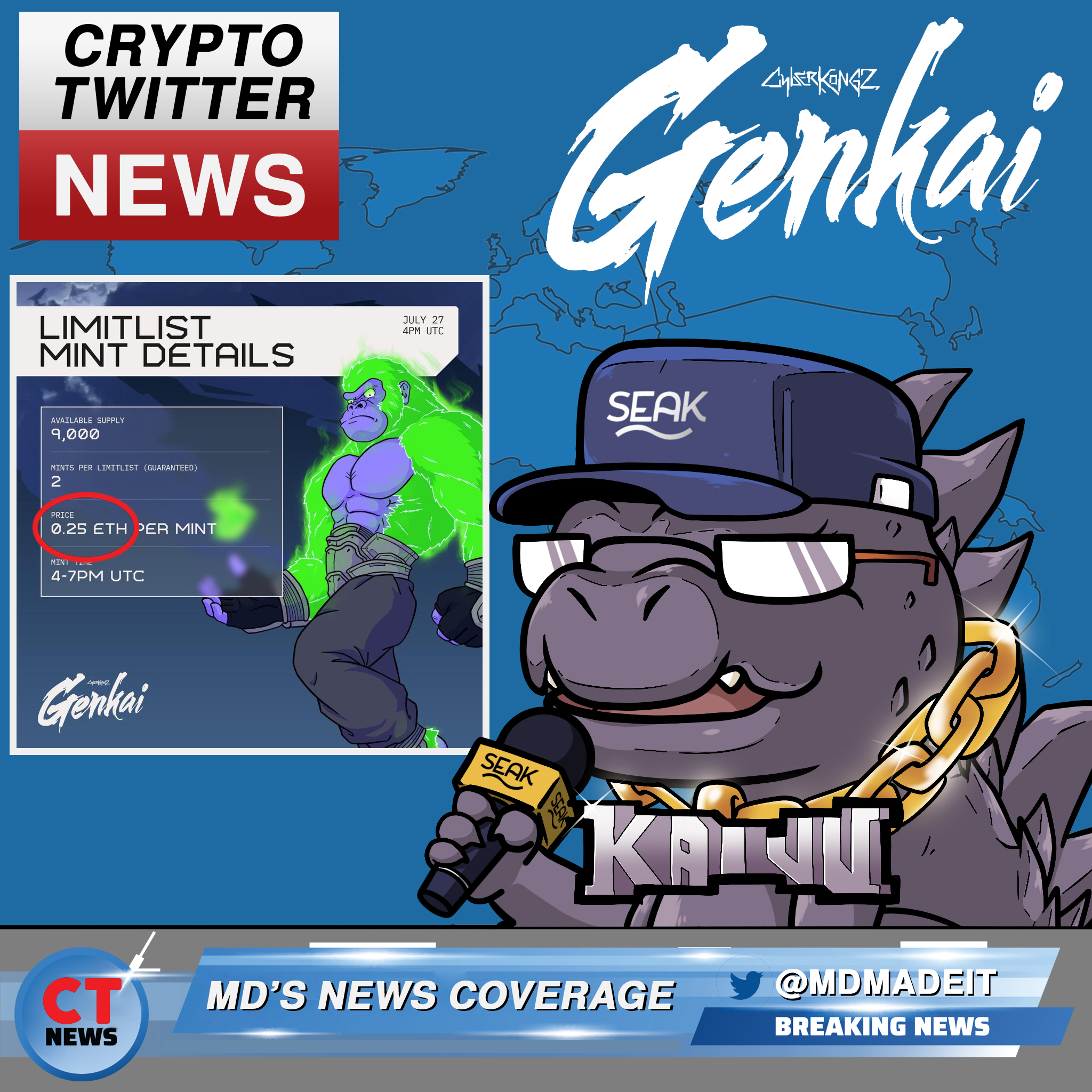 MD on Twitter: "‼️BREAKING NEWS‼️ The much anticipated @CyberKongz Genkai Mint Details have been ...