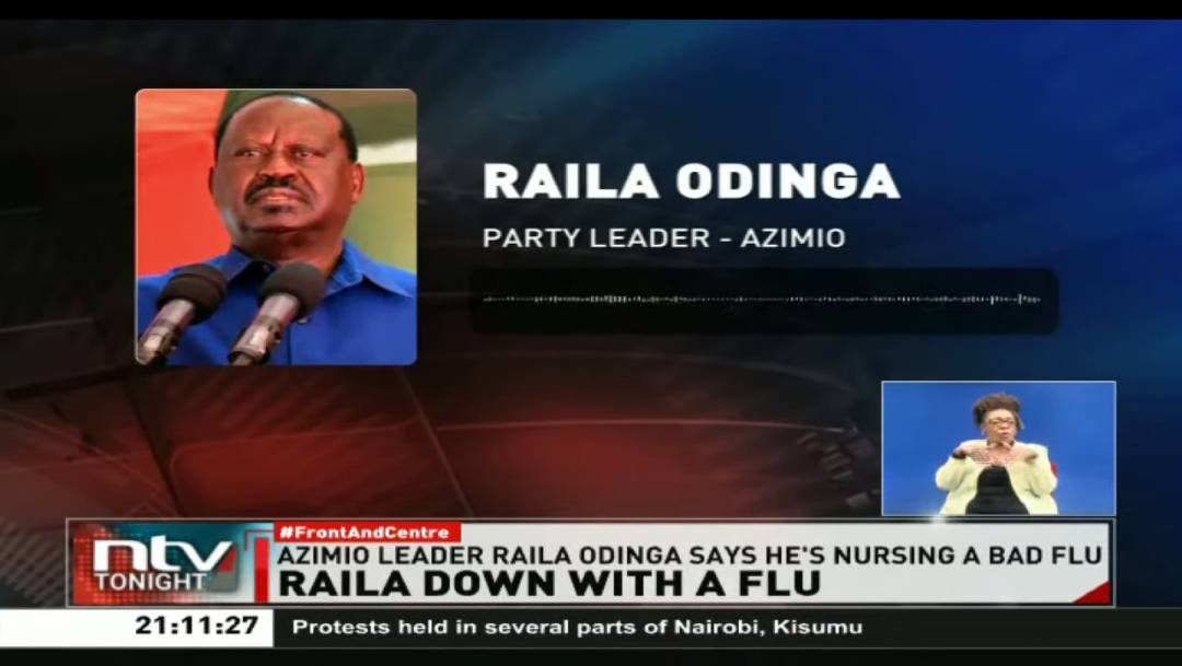 NTV Kenya on Twitter: "Raila Odinga says he's nursing a bad flu, doing well https://t.co ...