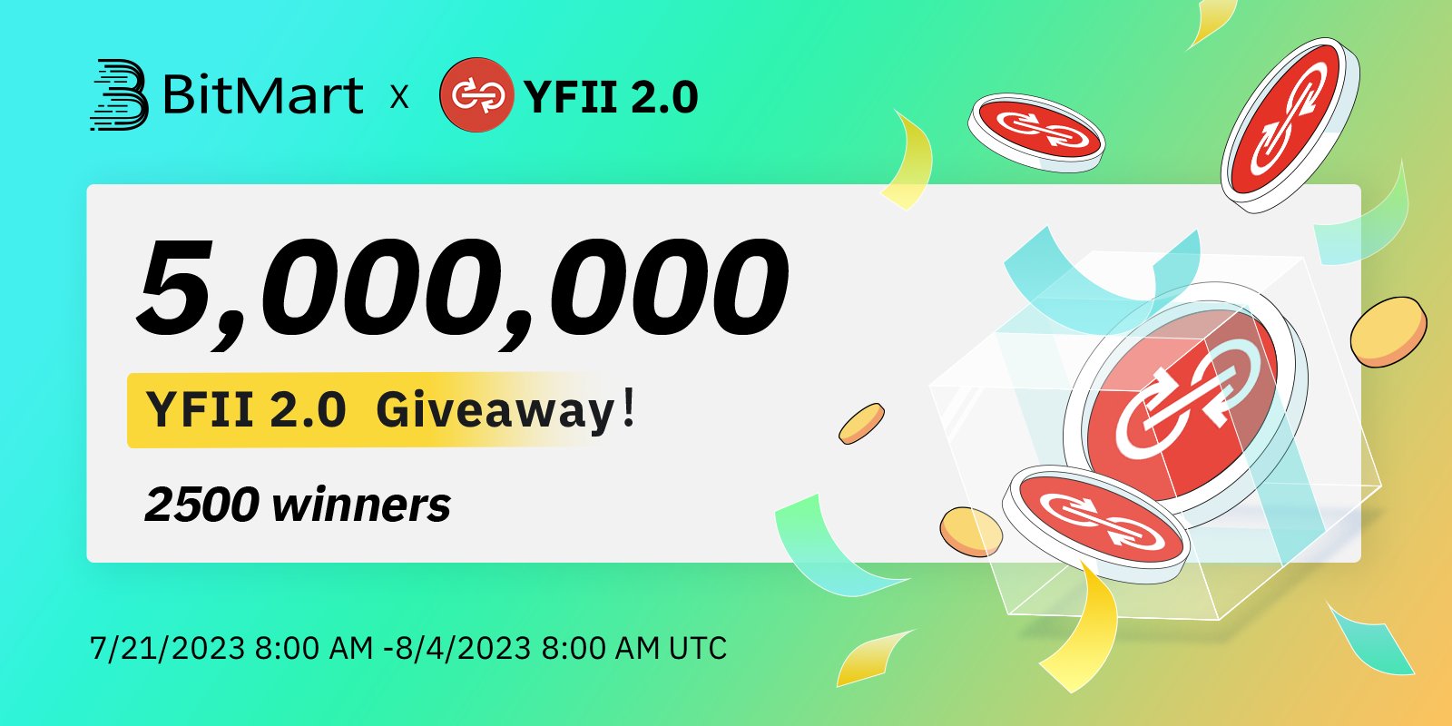 BitMart on Twitter: "🌟BitMart X # YFII 2.0 # Airdrop 🌟 1⃣ Follow @BitMartExchange ...