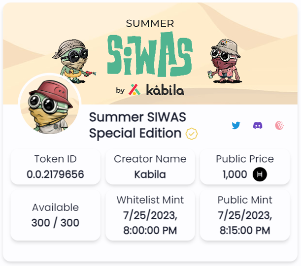 Kabila on Twitter: "🚨 The Summer SIWAS Launchpad is LIVE! 🚨 Countdown begins for 🗓️ July 25th at ...