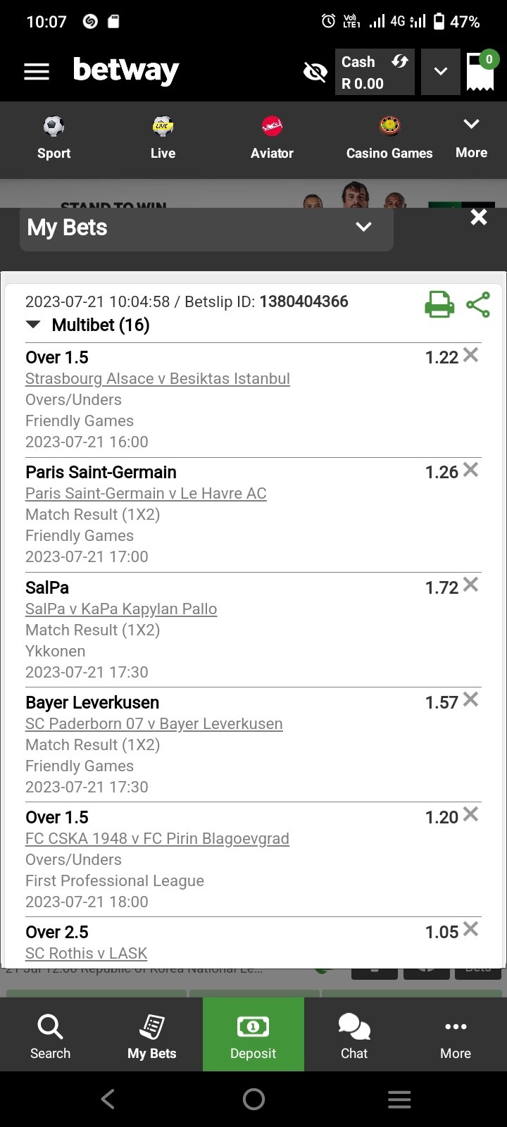 Ramaisela Phiri on Twitter: "I just placed a bet with Betway. Tap here to copy my bet or search ...