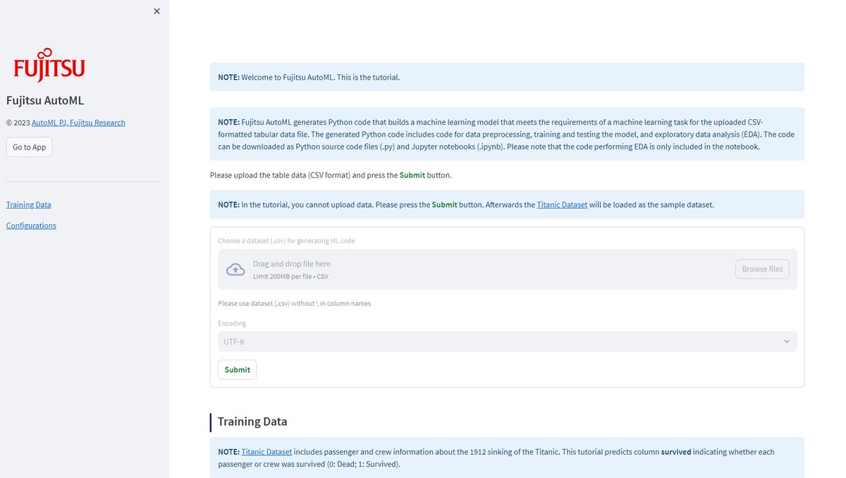 Kosaku KIMURA on Twitter: "Fujitsu AutoML app is now publicly available. It has the tutorial ...