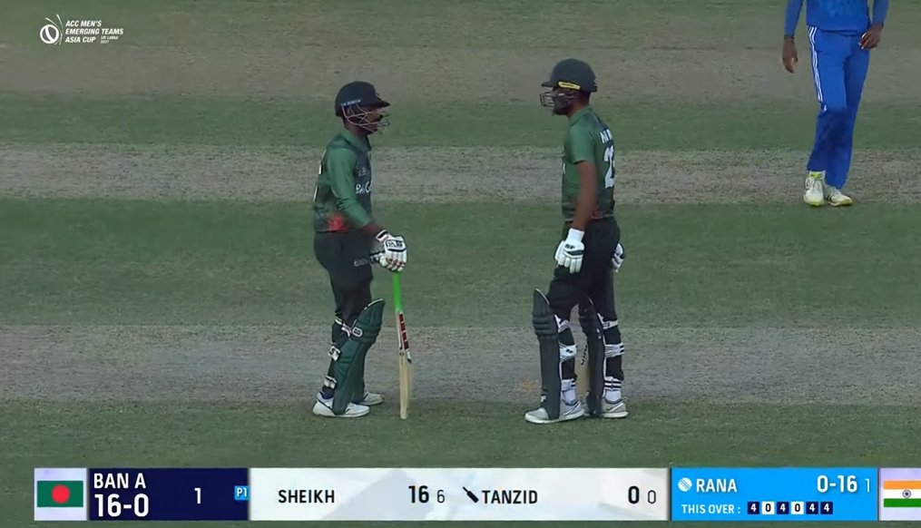 Farid Khan on Twitter: "Bangladesh's Mohammad Naim hits Harshit Rana for four FOURS in the first ...