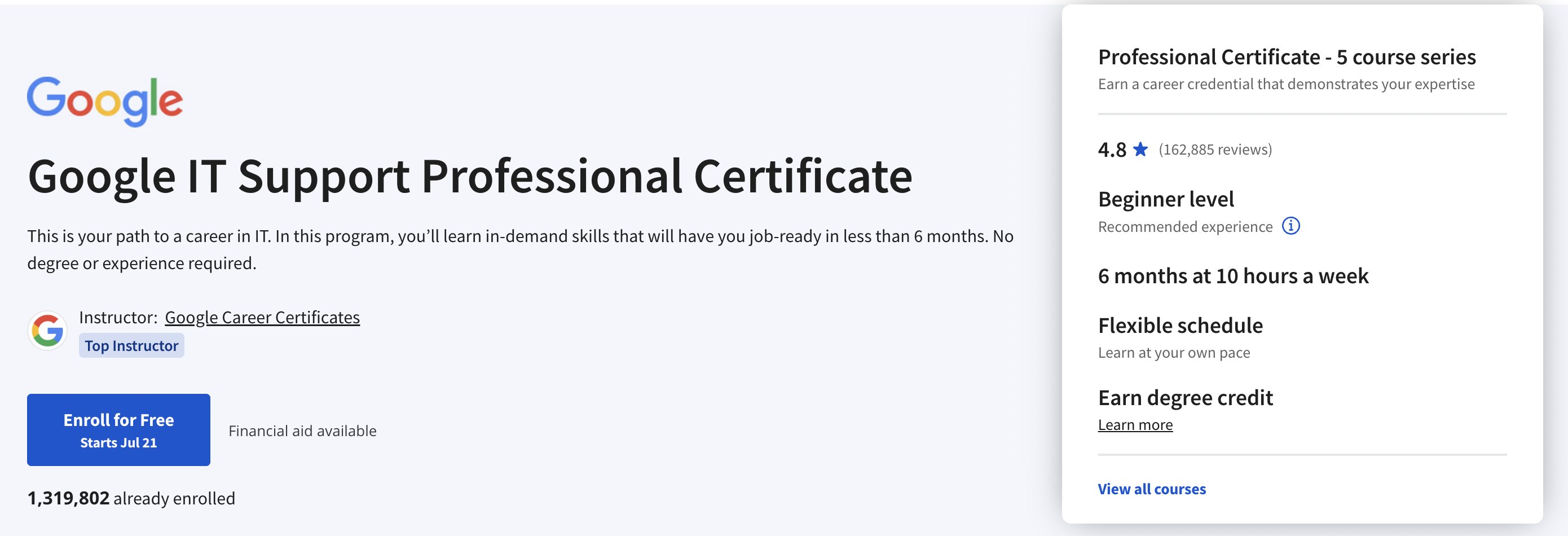 Poonam Soni on Twitter: "8. Google IT Support Professional Certificate Learn to use systems ...