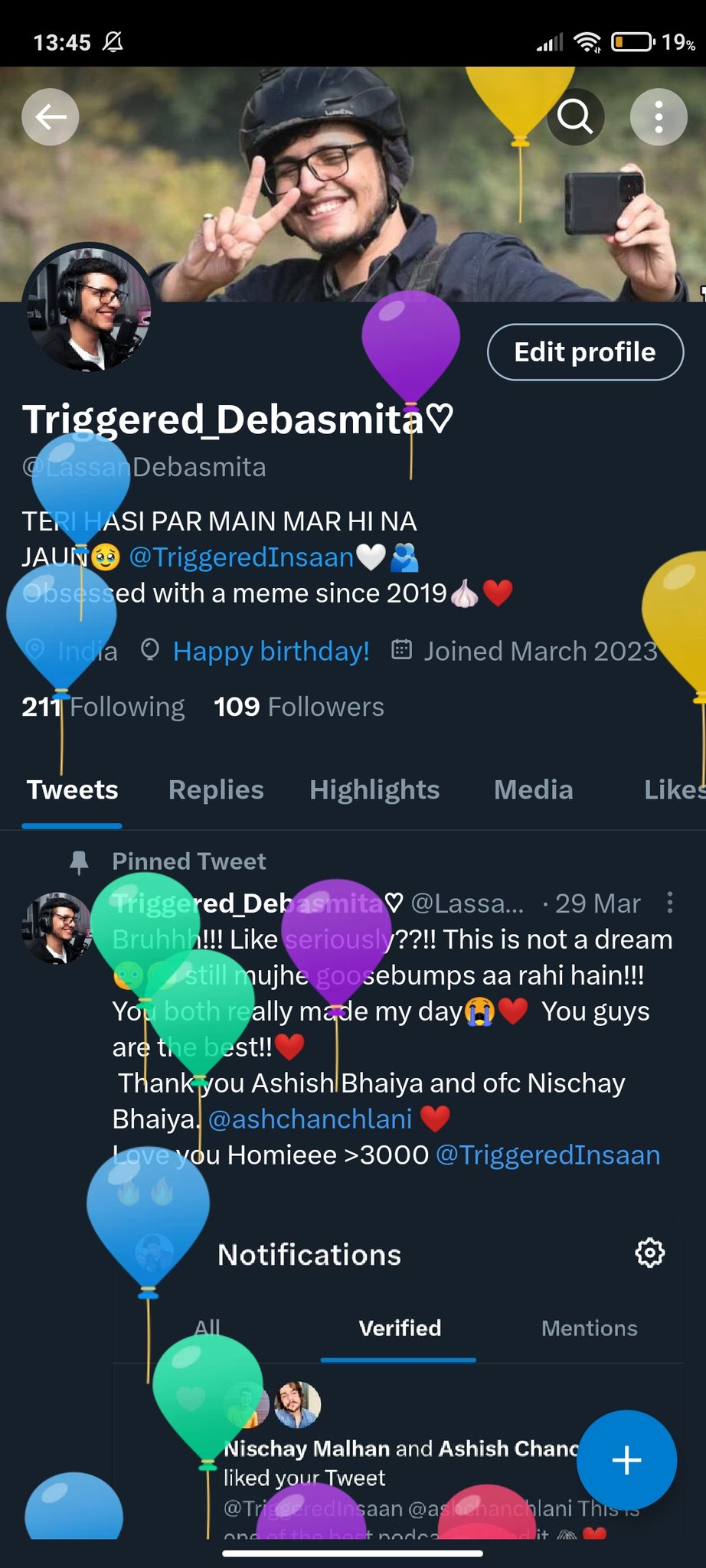 Triggered_Debasmita♡ on Twitter: "Happy wala birthday to mee....thank you Twitter itni acchi ...