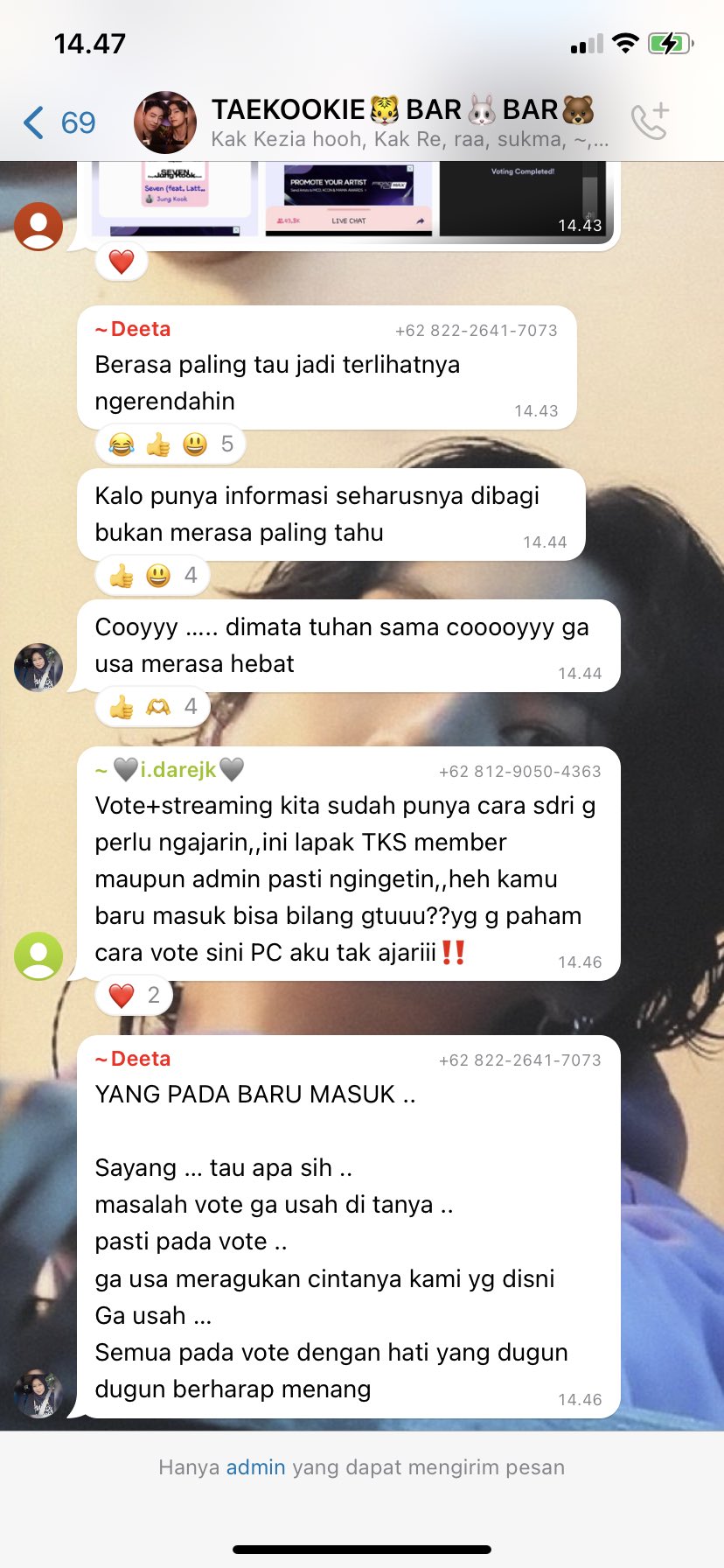 sabin on Twitter: "@vkookfess Jangan percaya, gak ada bahas vote yang terbaru, malah asik ...