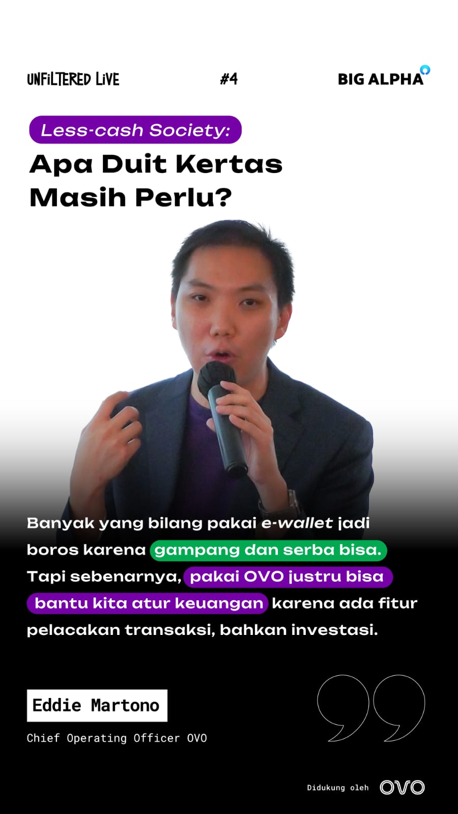 Big Alpha on Twitter: "Gak cuma itu, tapi juga dapet ilmu dari COO @ovo_id, Pak Eddie Martono ...