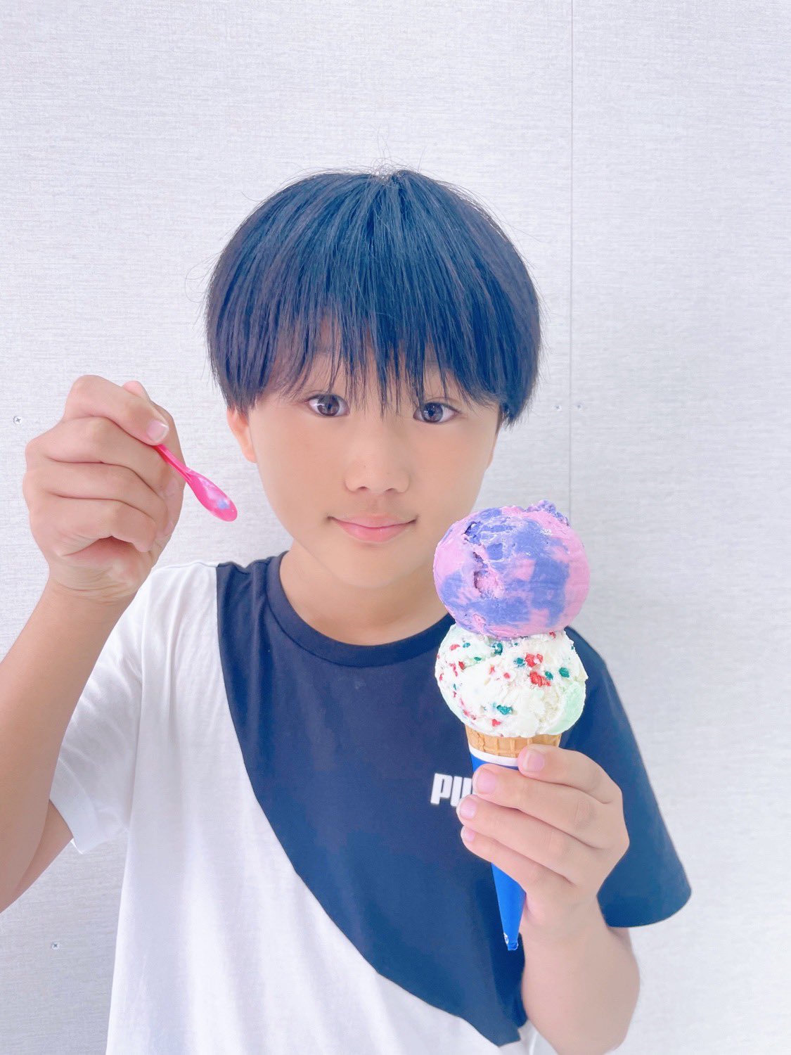 KOSUKE🌈 on Twitter: "今日で学校🏫終わりｯ♪ 夏休みが始まる🥳 めちゃくちゃ暑いけどサーティワン🍨食べてサッカー⚽️がんばってきまーす‼︎ #サーティワン #コットン ...