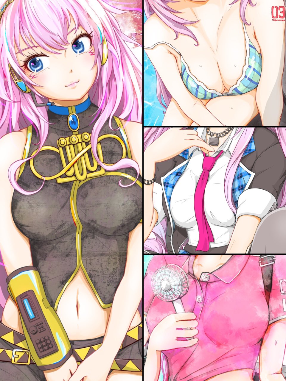 kazm (-人-)@イラストpixivにて公開中🥰 on Twitter: "並べてみたら想定の7倍ｴｯｯｯｯｯになってしまったルカぱい集(癒し)☺️ #巡音ルカ #MegurineLuka ...