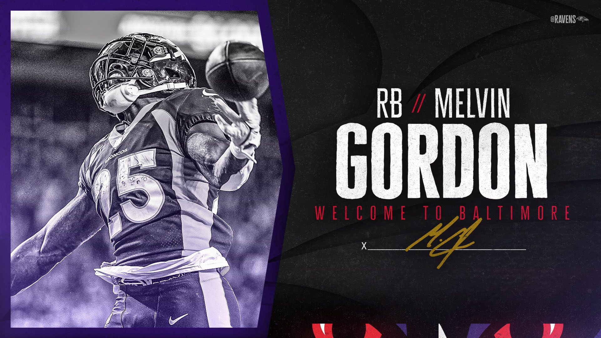 Baltimore Ravens on Twitter: "We’ve agreed in principle on a 1-year deal with RB Melvin Gordon ...