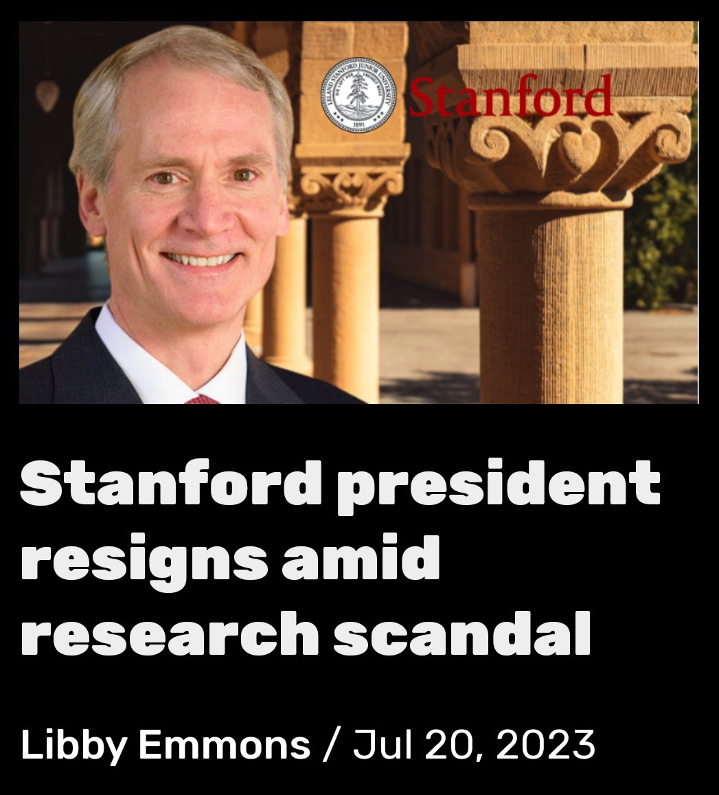 🇺🇸 Rich Howard 🇺🇸 on Twitter: "The president of Stanford University has resigned as questions ...