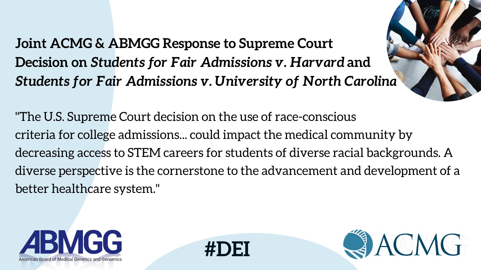 ACMG on Twitter: "ACMG stands with our members & @TheABMGG to reaffirm our commitment to ...