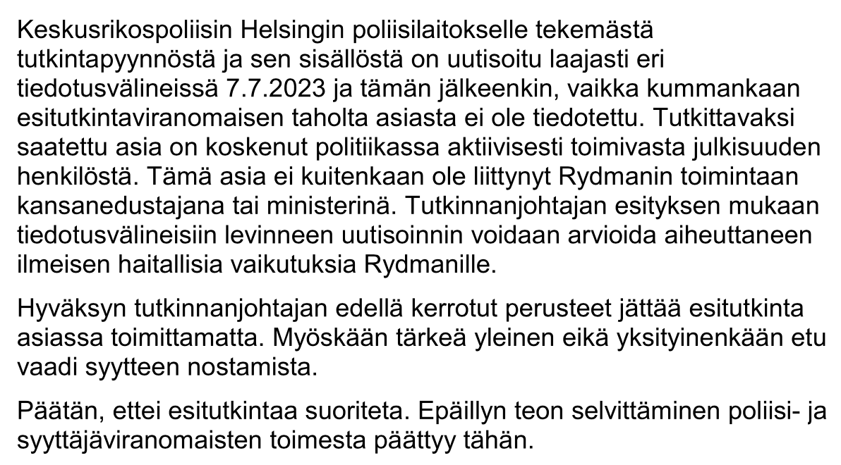 Samuli Suonpää on Twitter: "KRP:n, Helsingin poliisin ja syyttäjän mukaan poliitikko julkaisi ...