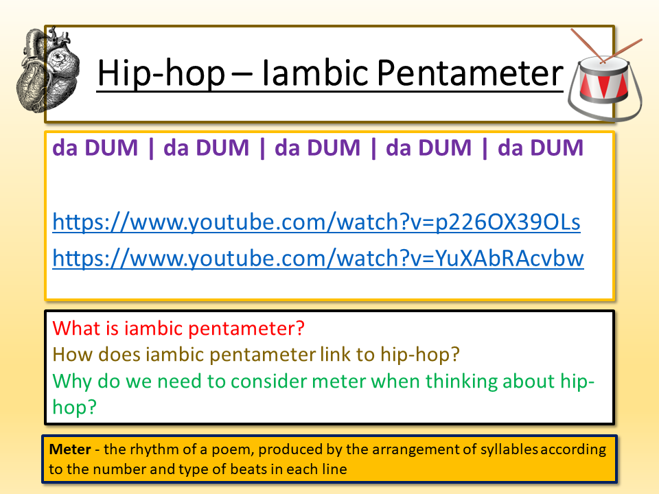 EnglishGCSE.co.uk on Twitter: "NEW Hip-hop lesson on iambic pentameter ...