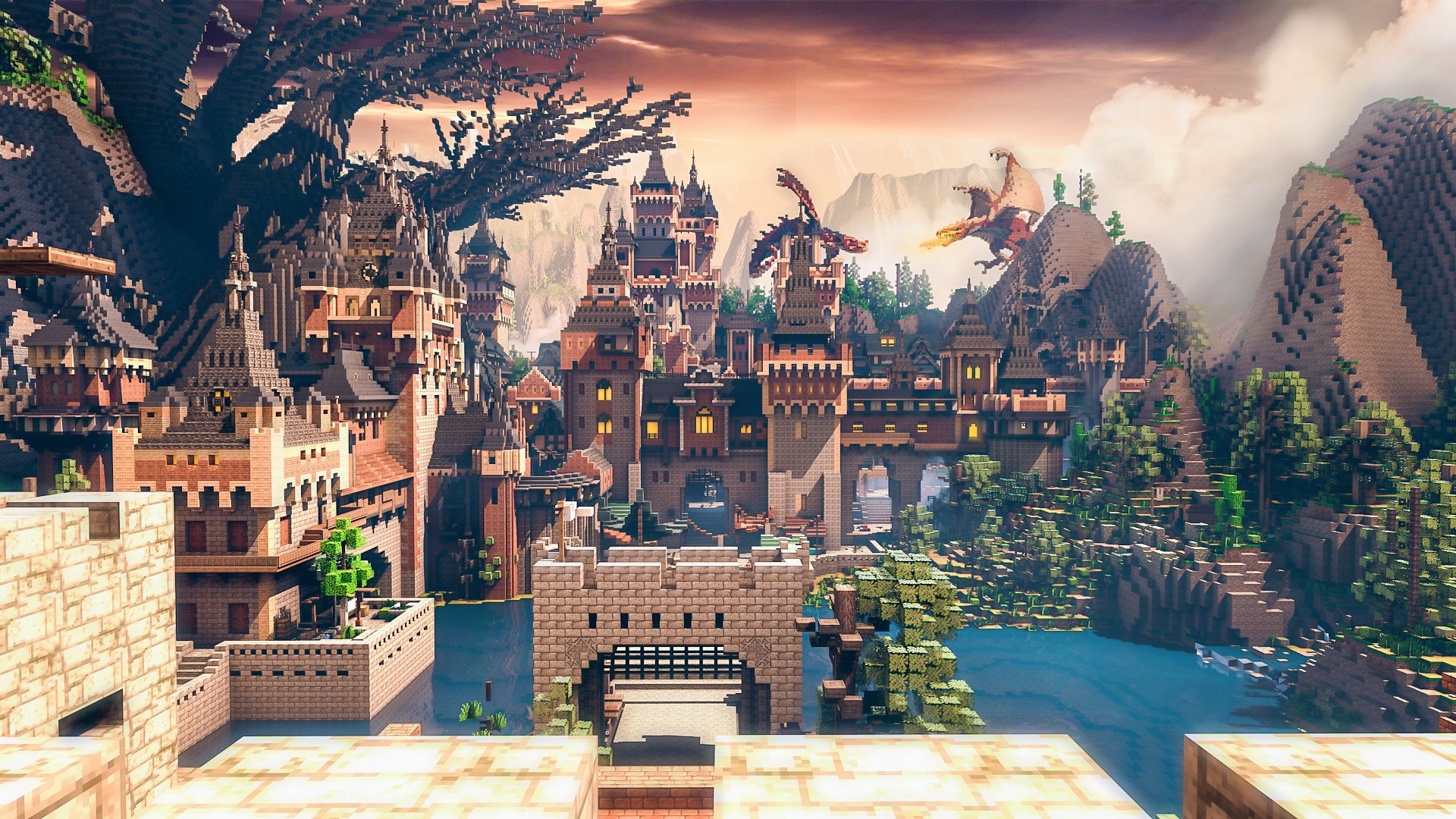 Medieval Castle Layout Minecraft Medieval Fortress Exploded Build,