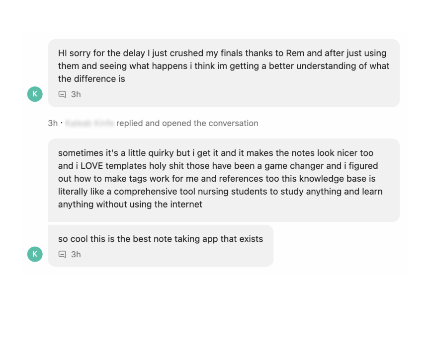 RemNote on Twitter: " ️ We have a team-kudos-user-love channel where we share screenshots of ...