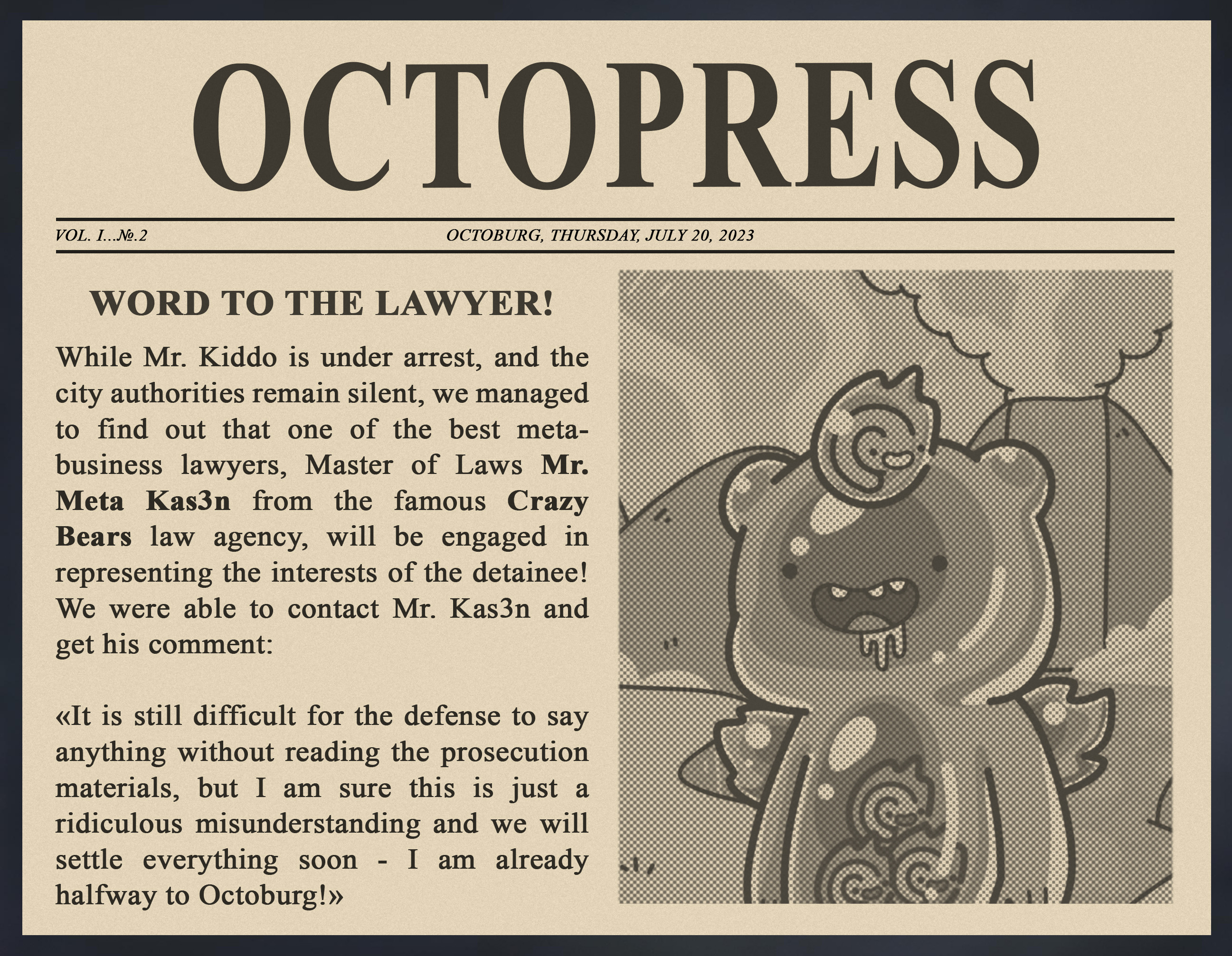 OctoPress on Twitter: "WOW😱 looks like Mr. Kiddo @octo_peeps got a lawyer - and what a lawyer ...