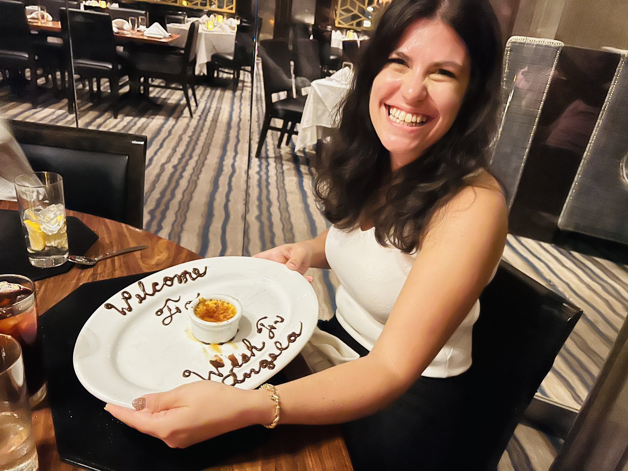 Angela Moryan on Twitter: "Personalized dessert at @RuthsChris ️ personalized @GreatLakesEmmys ...