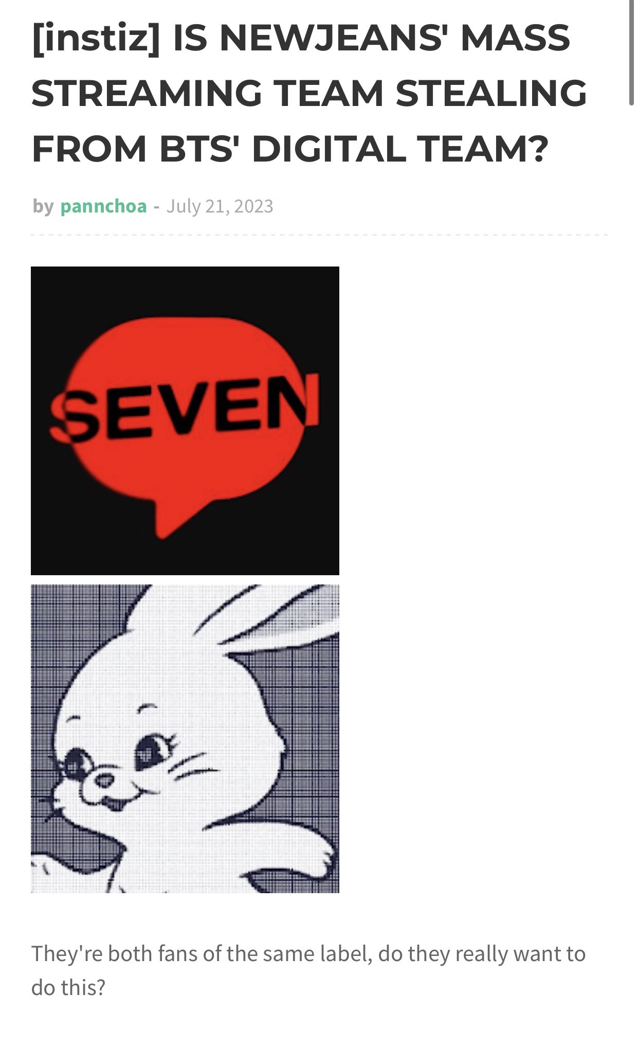 notpannchoa on Twitter: "[ notpannchoa ] NewJeans mass streaming team confess they copied on BTS ...