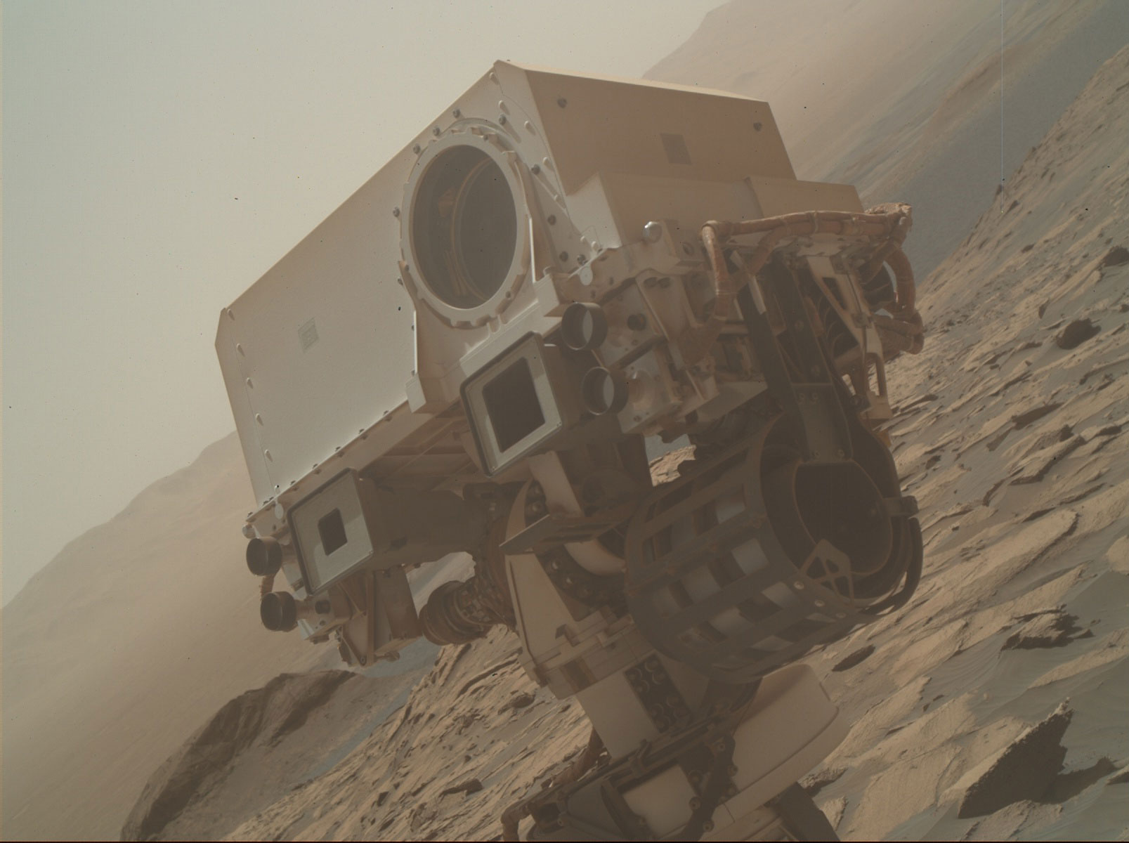 Mars Curiosity Rover On Background