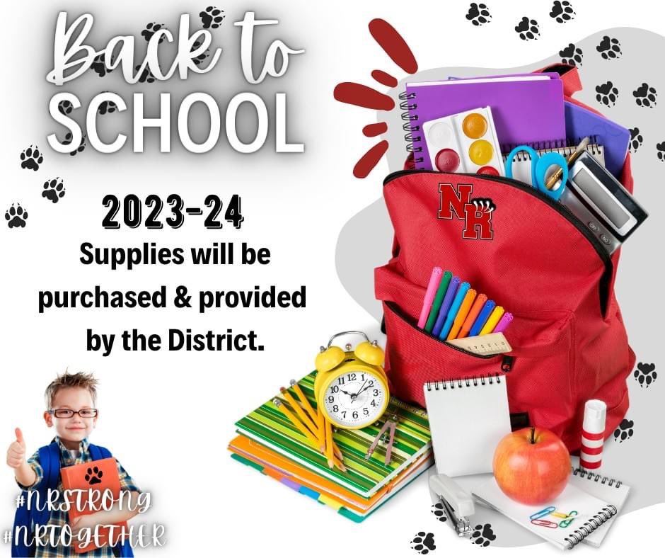 NR Schools on Twitter: "NRCSD has the 2023-24 School Supplies covered ...