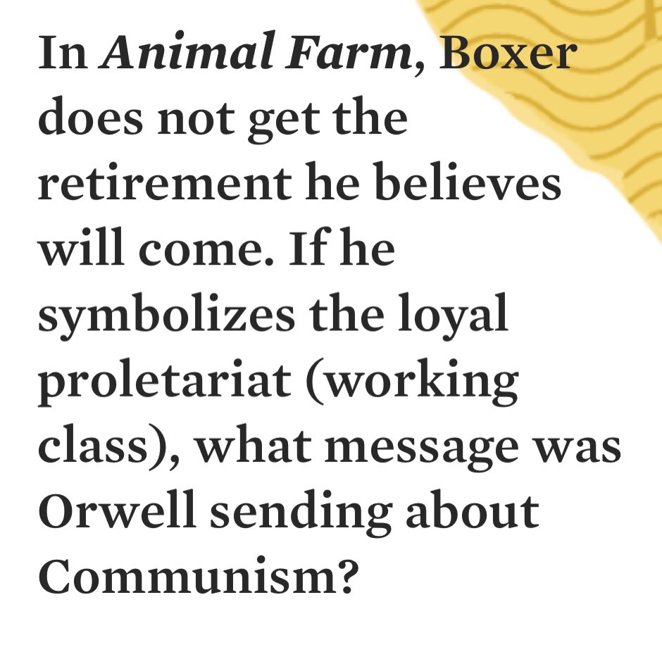 IanMalcolm1984 on Twitter: "Animal Farm: Boxer A representation of the ...
