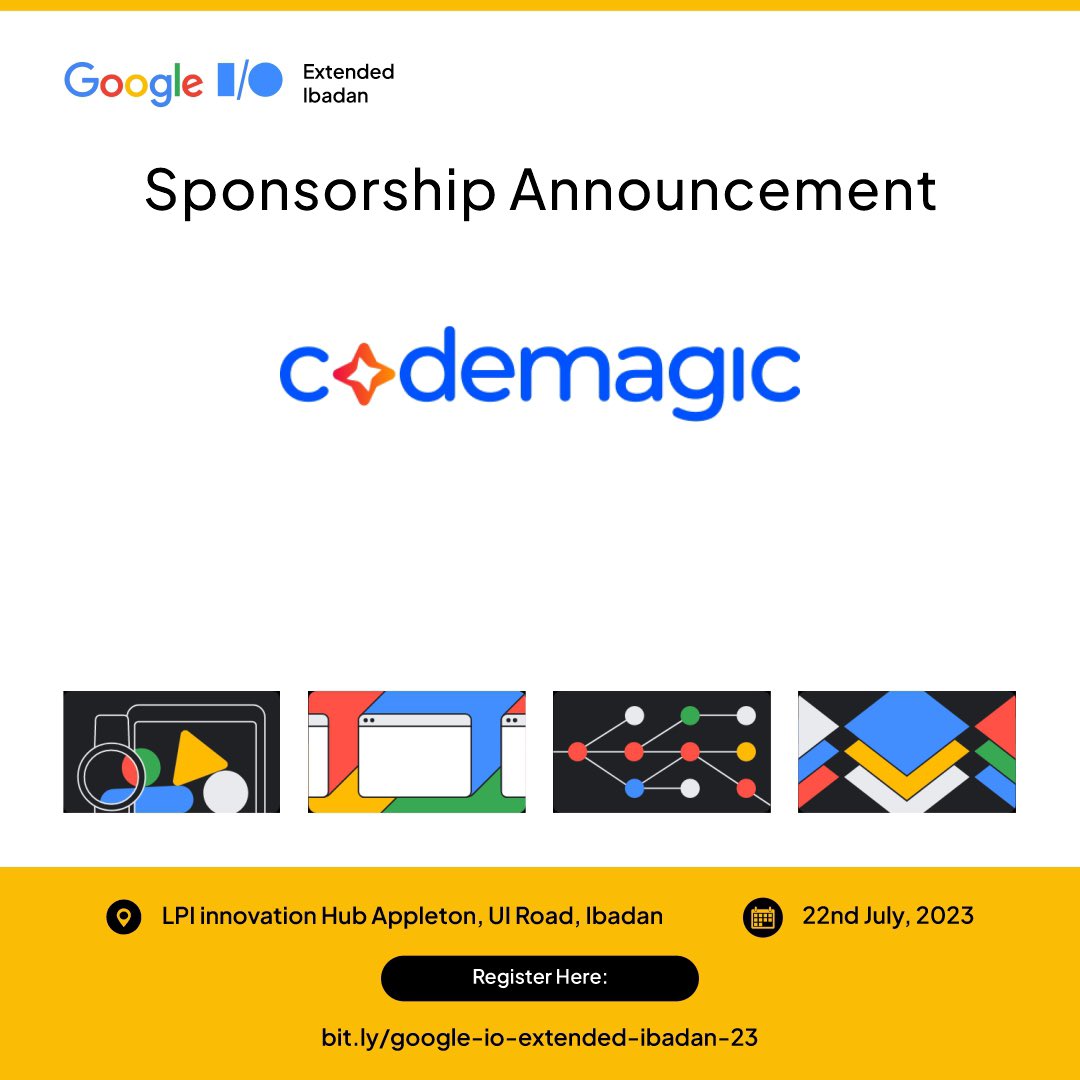 Gdg Ibadan on Twitter: "We're thrilled to introduce Codemagic as our sponsor for GoogleI/O ...