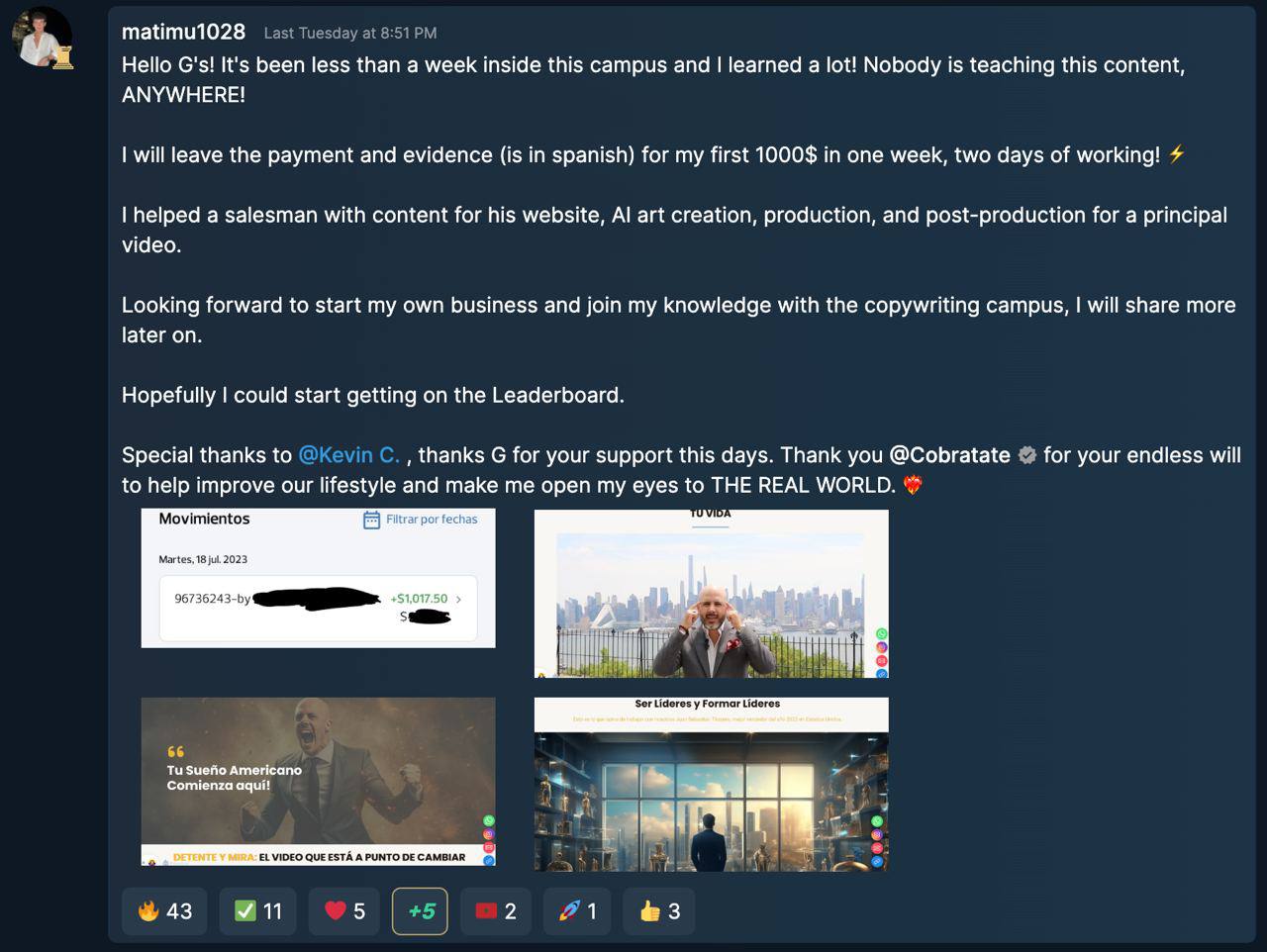 Hustlers University 4.0 on Twitter: "$1,000 in the first week inside AI Campus. We've told you ...