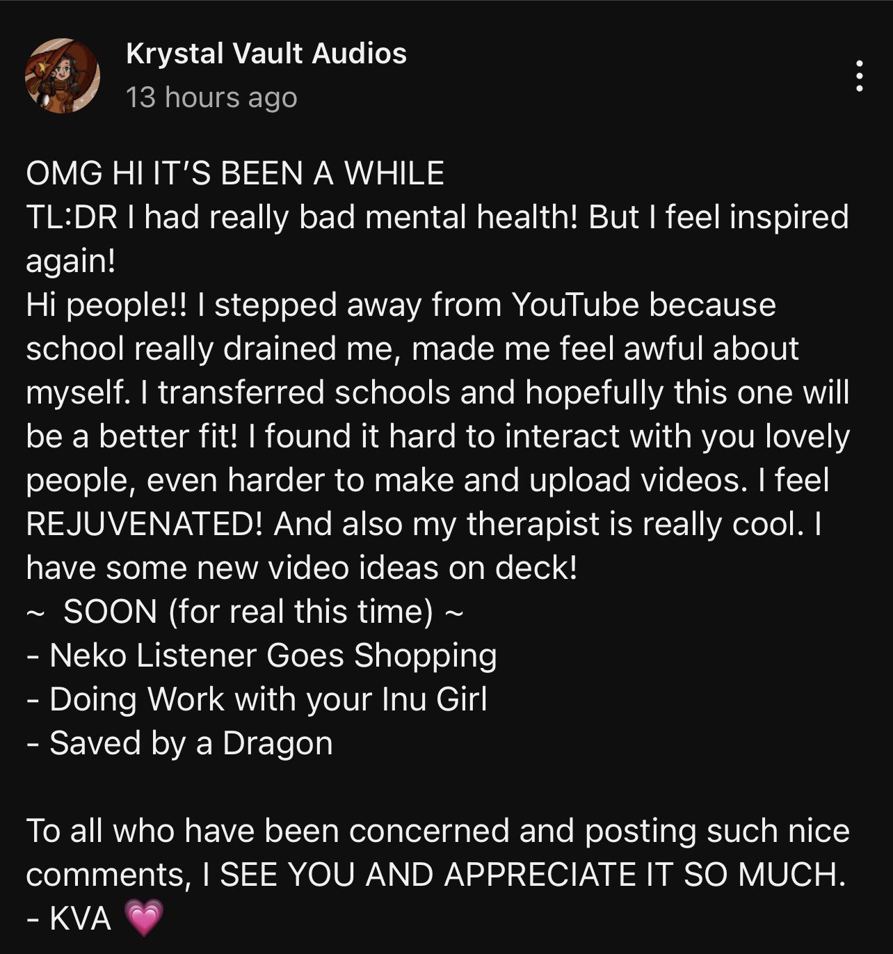 Krystal Vault Audios on Twitter: "Posted this on my community tab, but thought I would post it ...