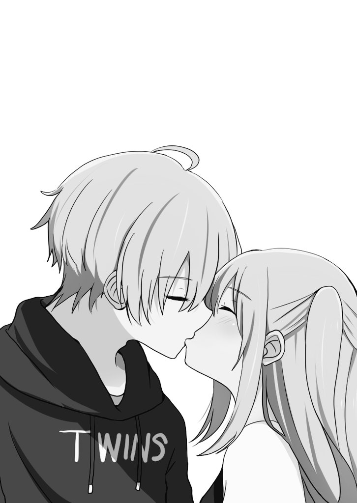 Two Anime People Hugging