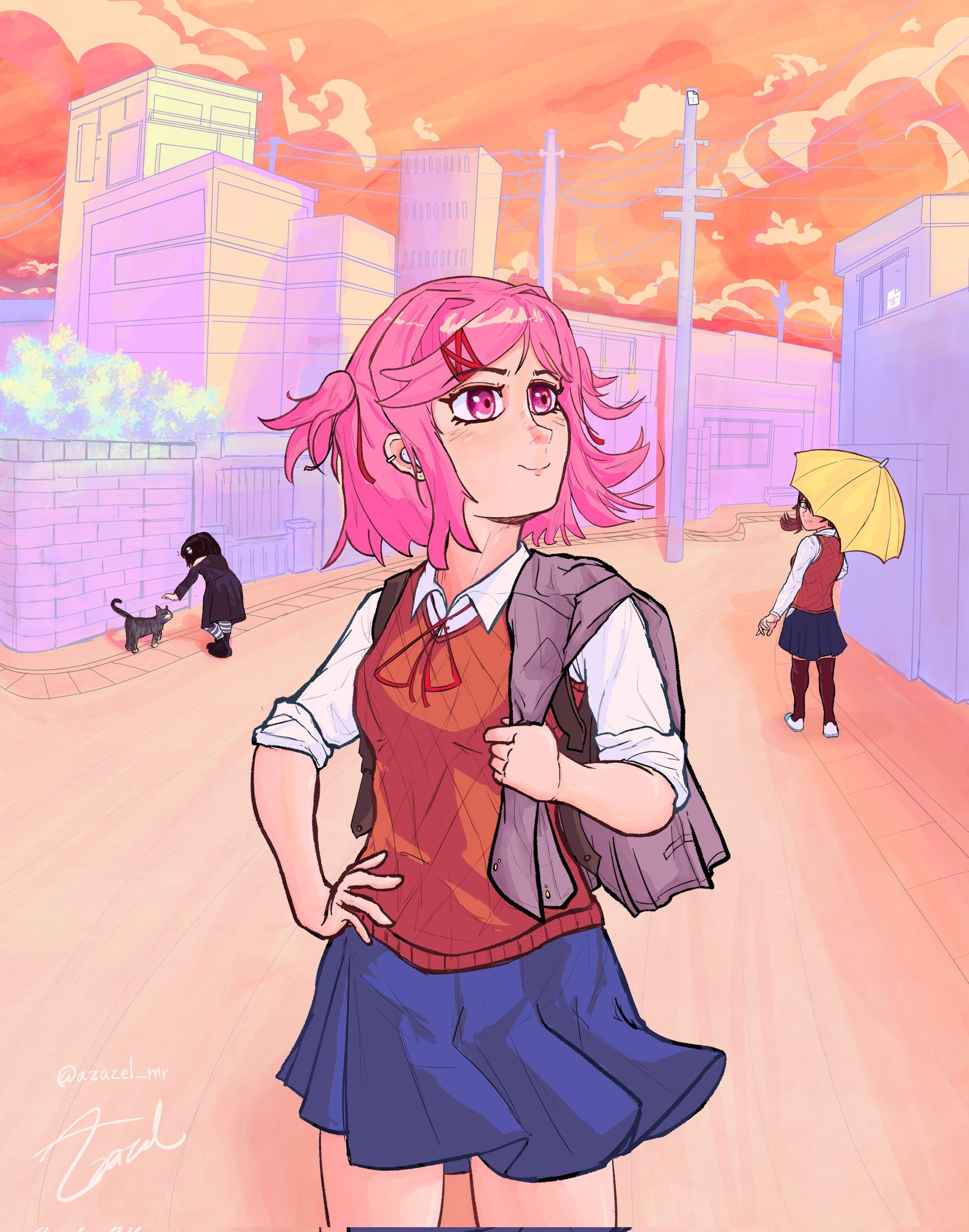 𝘈𝘻𝘢𝘻𝘦𝘭 on Twitter: "~Back home 🩷🌇 (It took me more time than I expected, but here is another ...