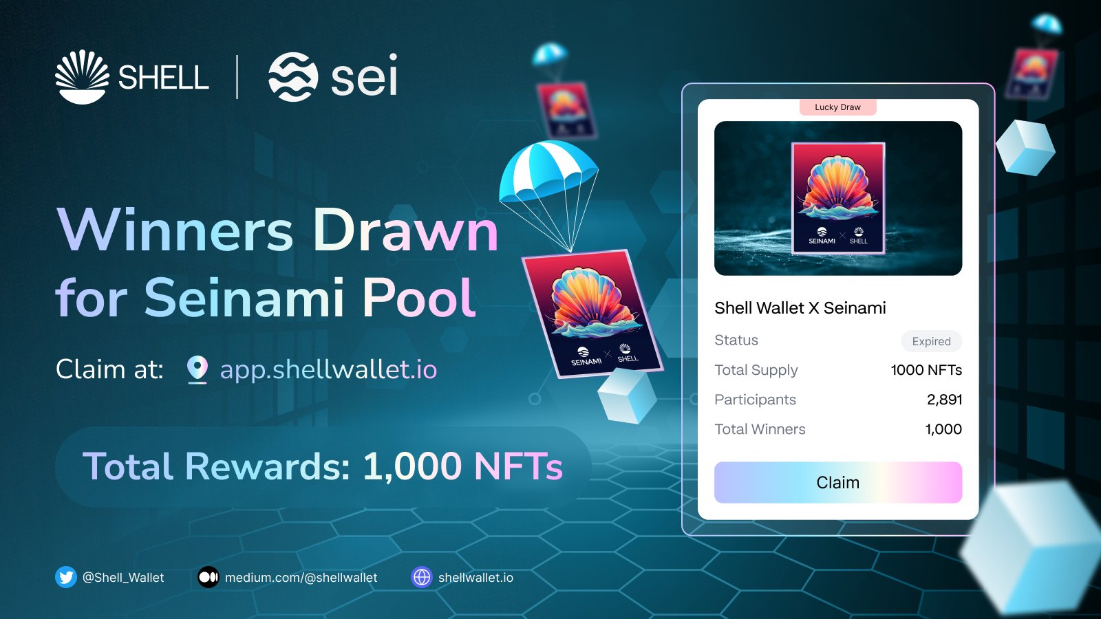 Shell 🐚 | Launching on Sei Network 🚢 on Twitter: "Congratulations to the 1,000 Lucky Winners ...