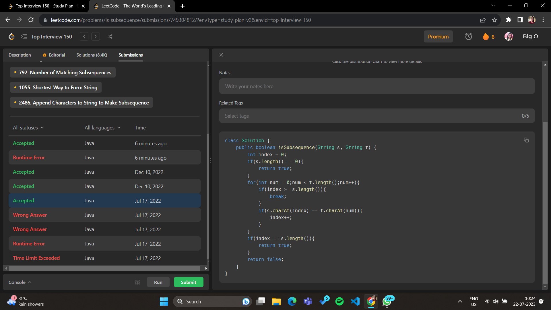 Kajal Jaiswal Hack4bengal On Twitter Was Solving Some Leetcode Questions And Revisited A