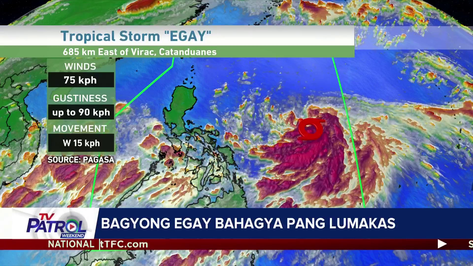 TV Patrol on Twitter: "Bahagyang lumakas ang tropical storm #EgayPH habang patuloy na kumikilos ...