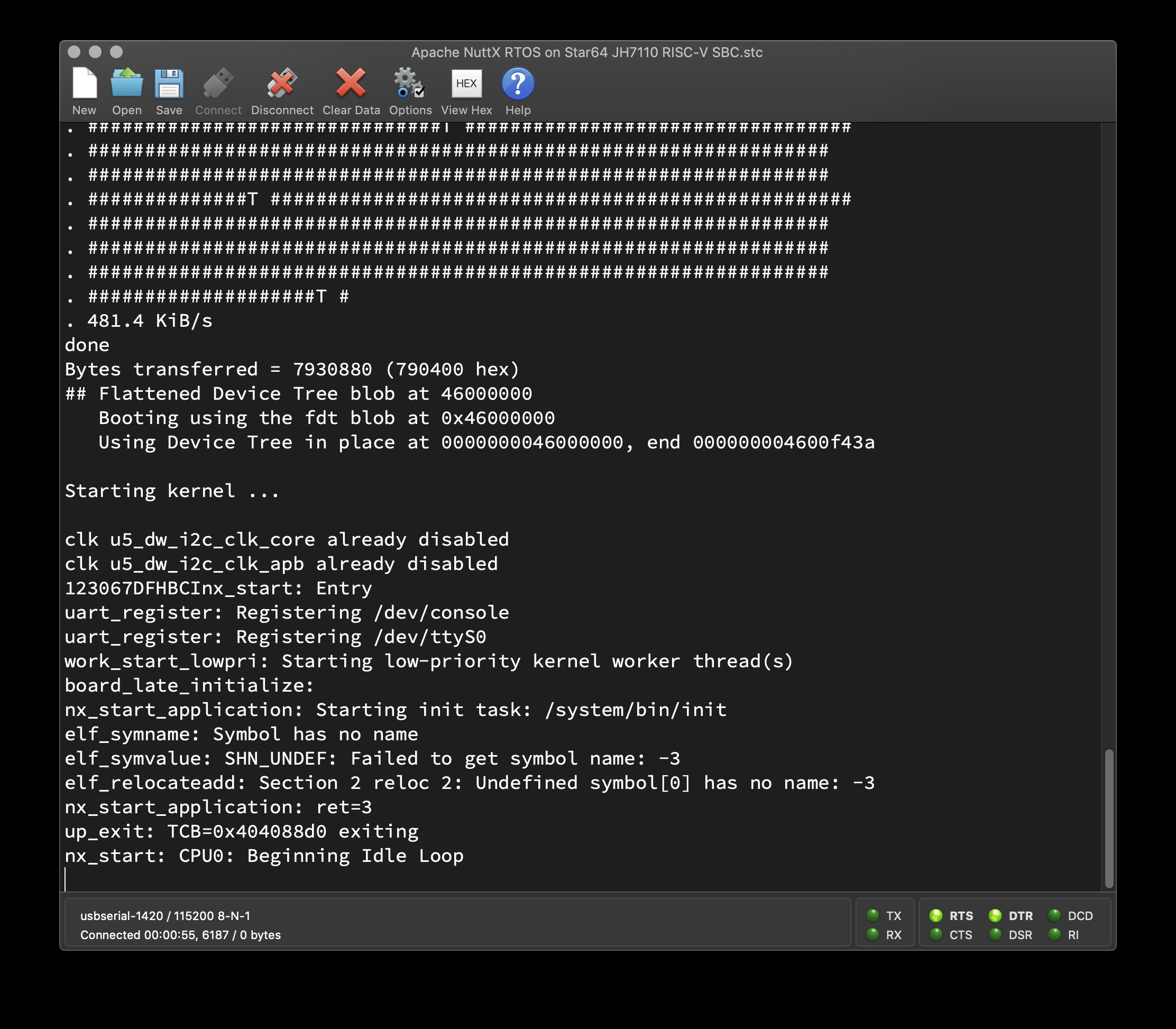 Lup Yuen Lee 李立源 on Twitter: "Apache #NuttX RTOS for #Star64 JH7110 SBC ... Boots with Initial ...