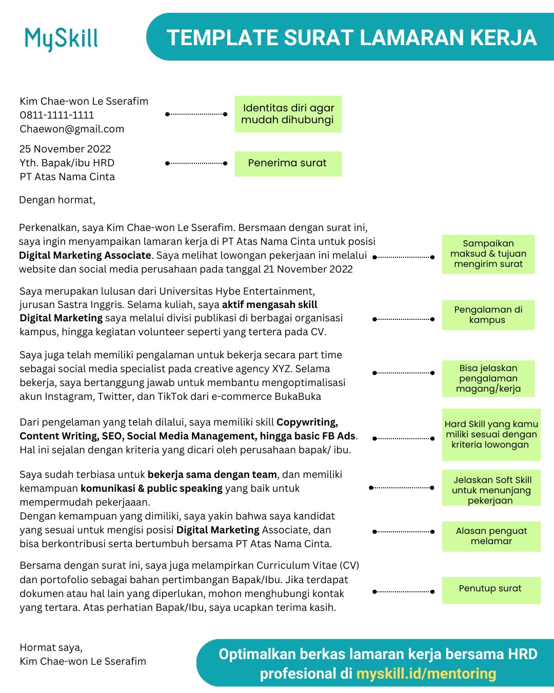 MySkill - Si Paling Belajar on Twitter: "Surat Lamaran Kerja untuk yang punya pengalaman https ...