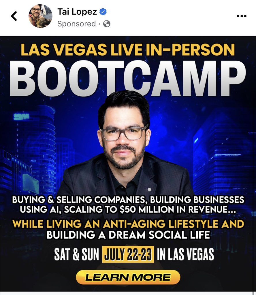 Matt Paulson Guy on Twitter: "Anyone looking to learn from Tai Lopez in 2023 should read ask for ...