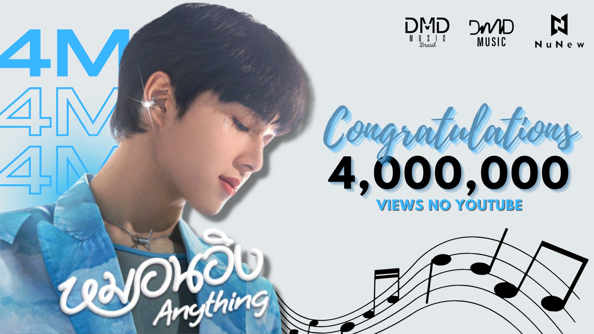 DMD MUSIC BRASIL 🇧🇷 on Twitter: "🎼 Somos 4M no YouTube “หมอนอิง – Anything” by @CwrNew Confira ...