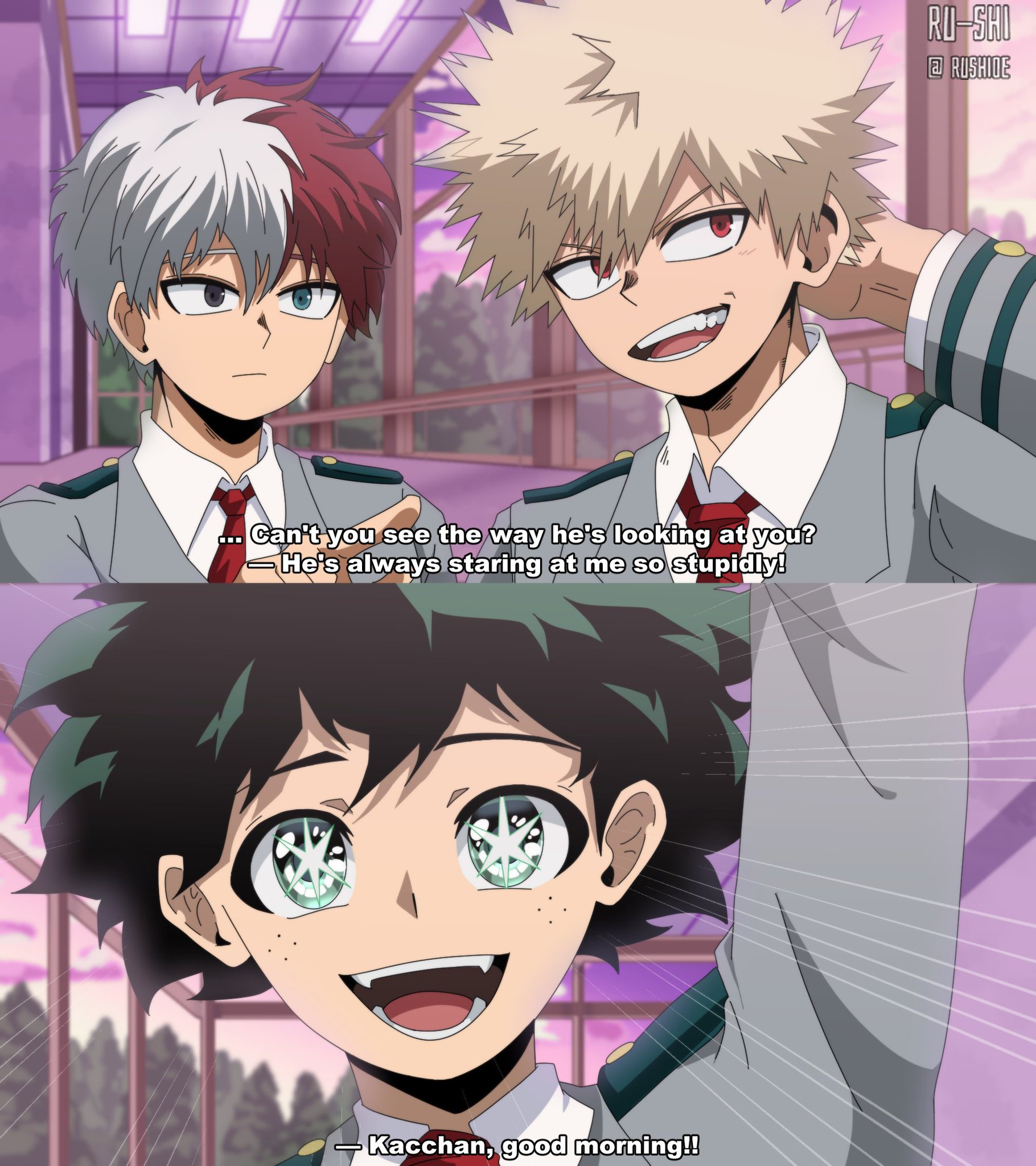 Ru-shi on Twitter: "Deku always looks at him with those eyes #bakudeku #katsudeku #bkdk # ...