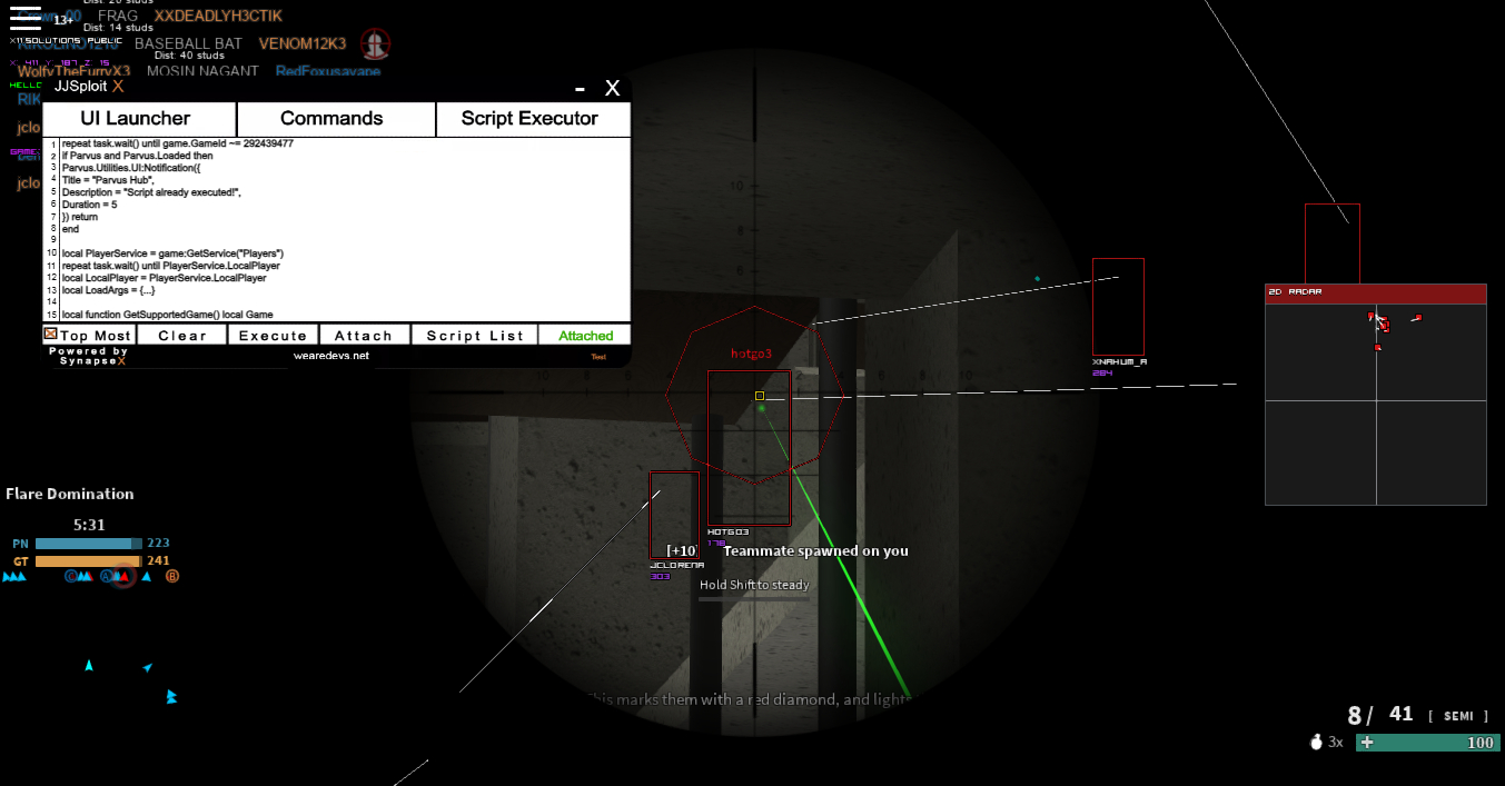 JJSploit - WeAreDevs on Twitter: "The power of Synapse X 👀#JJSploit #Synapse #Exploit #ROBLOX # ...