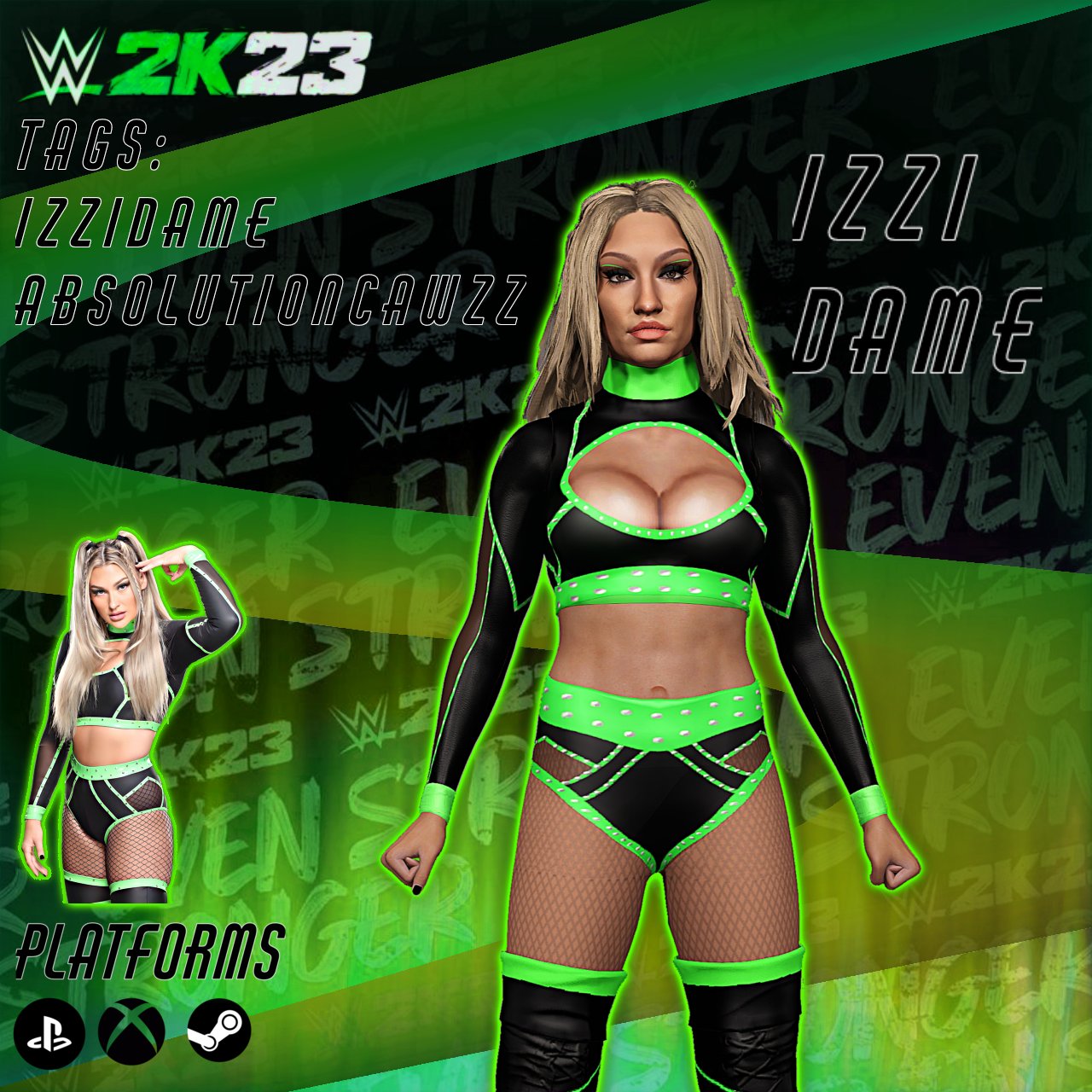 𝐴𝑏𝑠𝑜𝑙𝑢𝑡𝑖𝑜𝑛 • on Twitter: "It izz what it izz 💚🖤 Izzi Dame (@izzi_wwe)is now Available for ...