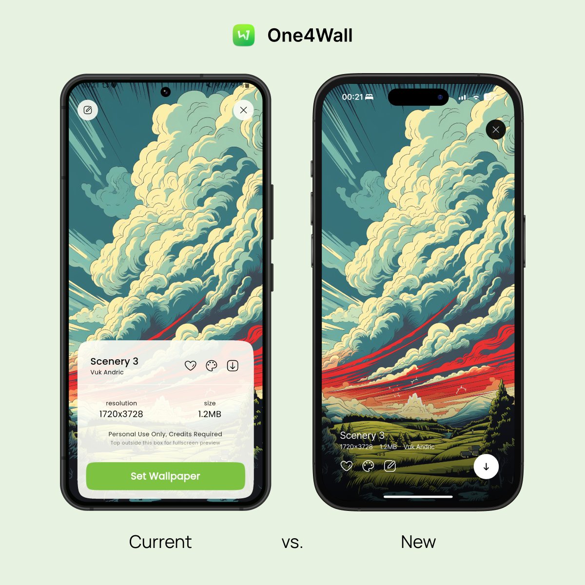 Vuk Andric on Twitter: "On the left, you can see the current full-screen wallpaper preview in ...