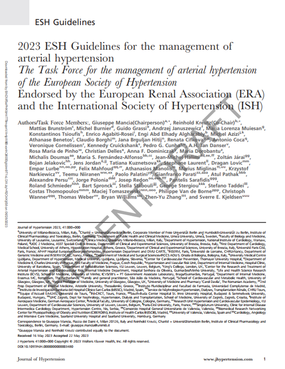🧶🧵Hilo de actualización de las guías internacionales #2023 (ESH, ERA e ISH) para el manejo de ...