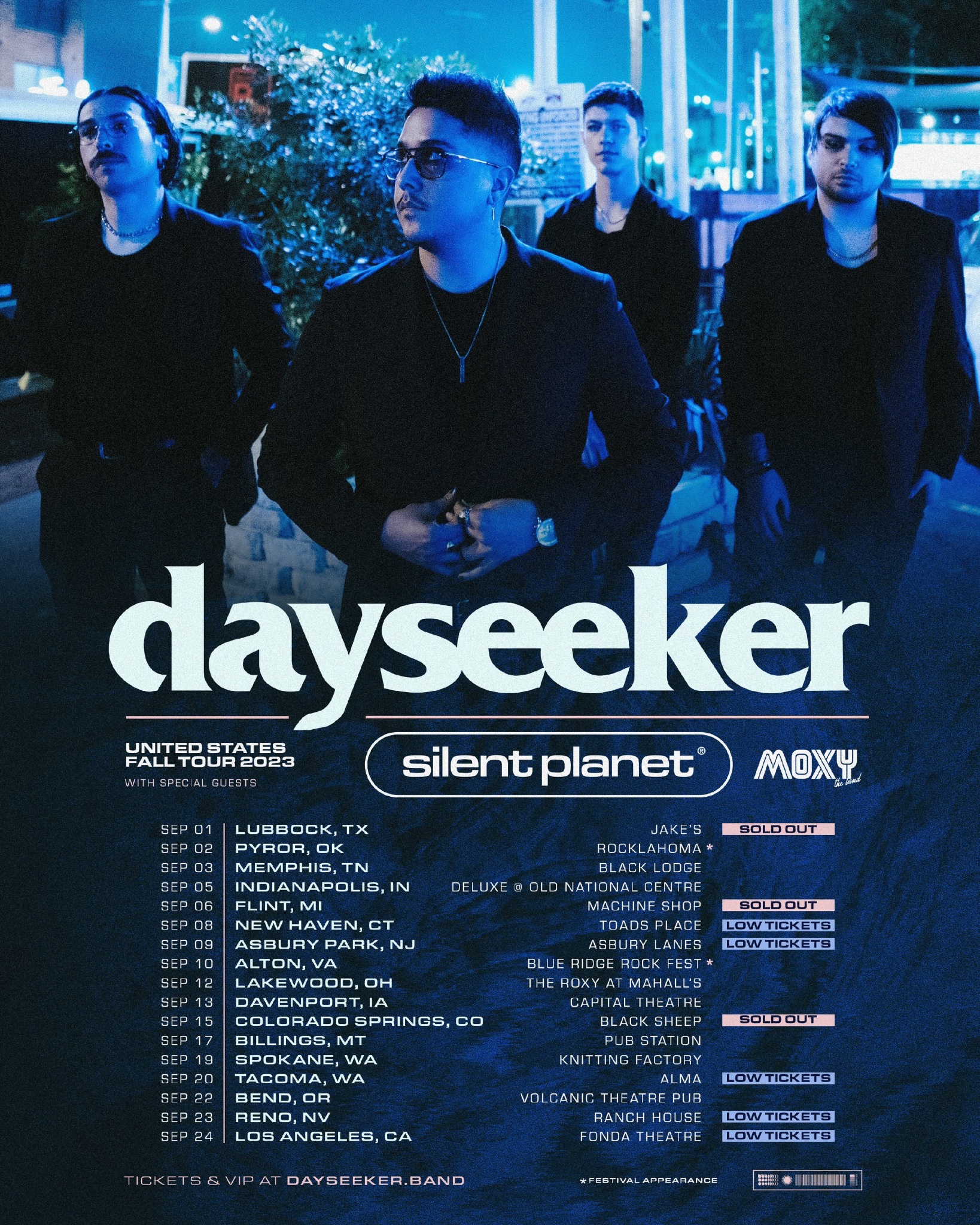 DAYSEEKER on Twitter: "Ton of shows for our September tour w/ @SLNTPLNT and @MoxyTheBand are on ...