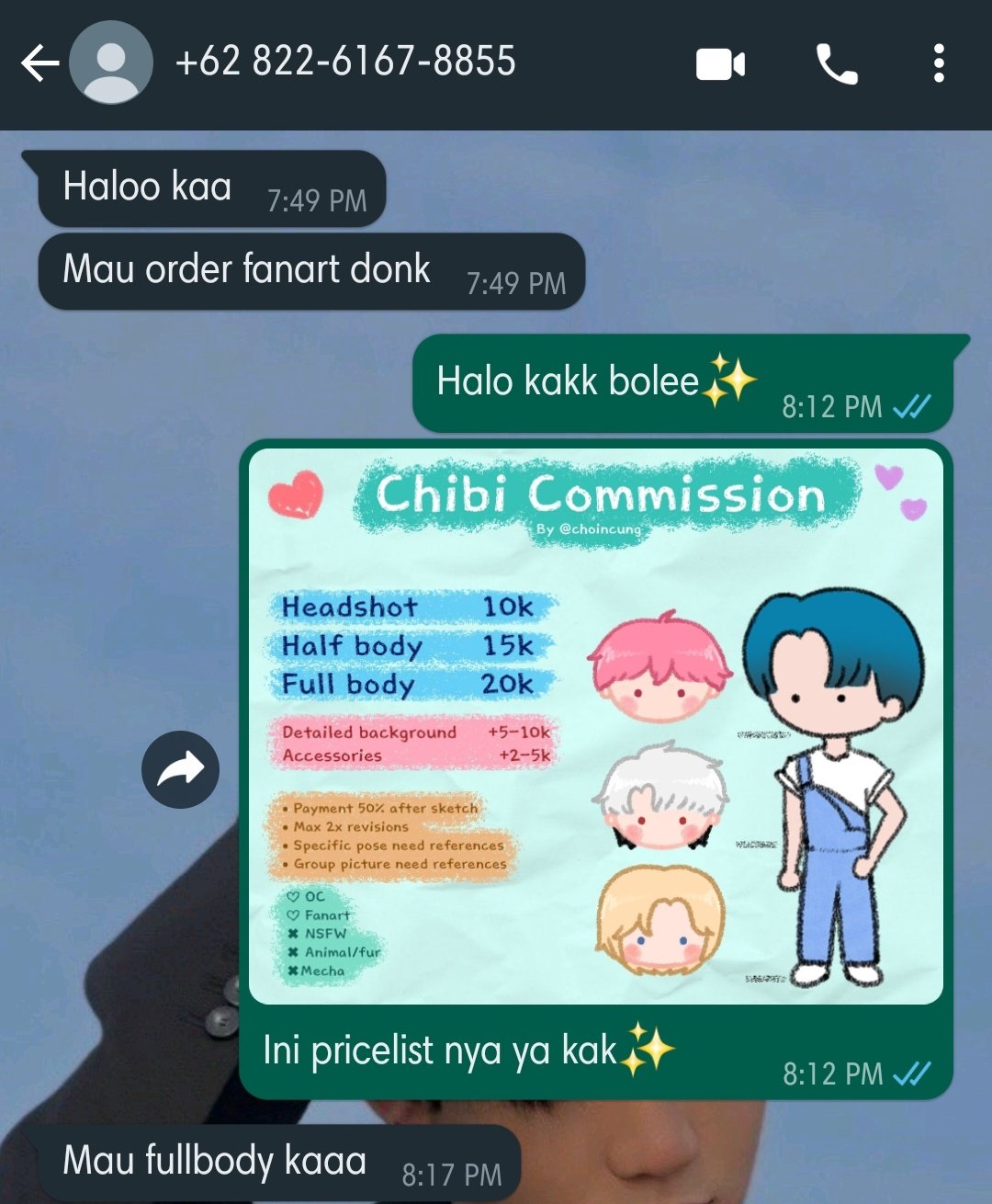 최ɴᴄᴜɴɢ🐢 Commis closed on Twitter: "Short story, dia kirim brief mau komis gimana + udh kirim ...