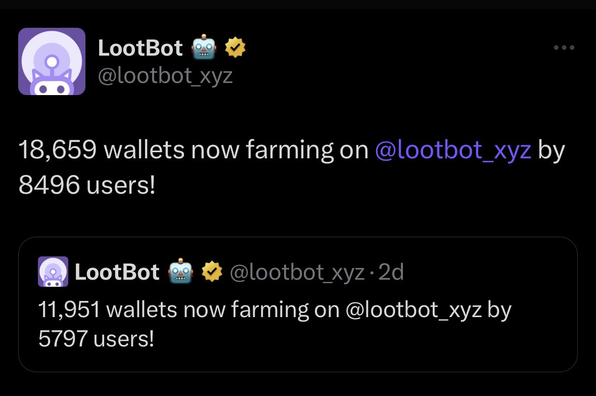 notEezzy 🧸 on Twitter: "$LOOT users & wallets is up over 50% in 2 days 11.9k > 18.5k wallets 5 ...